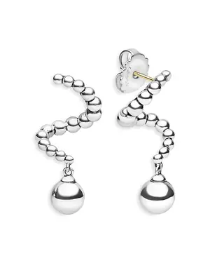 Lagos Sterling Caviar Bubbly Beaded Drop Earrings - Silver