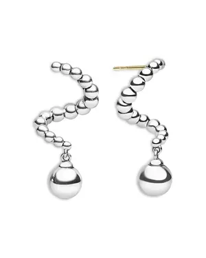 Lagos Sterling Caviar Bubbly Beaded Drop Earrings - Silver