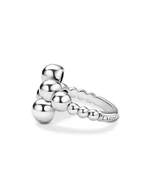 Lagos Sterling Caviar Bubbly Ring - Silver