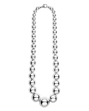 Lagos Sterling Caviar Bubbly Graduated Bead Collar Necklace