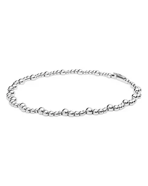 Lagos Sterling Caviar Bubbly Scalloped Beaded Collar Necklace - Silver