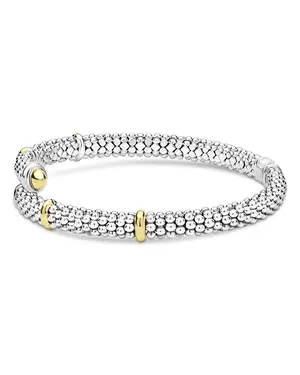 Lagos 18k Yellow Gold & Sterling Versa Bypass Bracelet - Silver