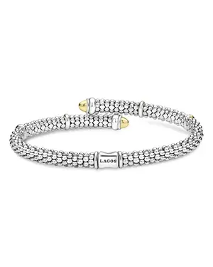Lagos 18k Yellow Gold & Sterling Versa Bypass Bracelet - Silver