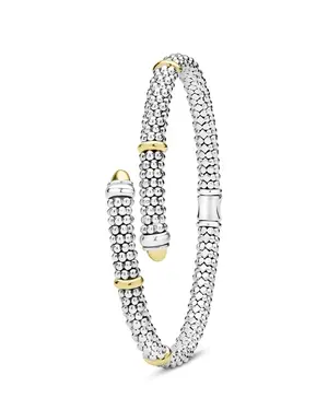 Lagos 18k Yellow Gold & Sterling Versa Bypass Bracelet - Silver