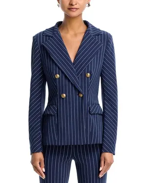 Chiara Boni La Petite Robe Pinstriped Double Breasted Blazer