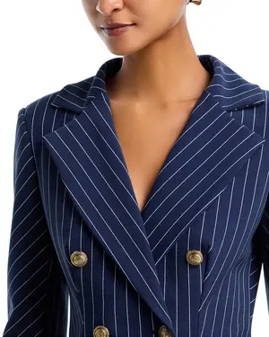 Chiara Boni La Petite Robe Pinstriped Double Breasted Blazer