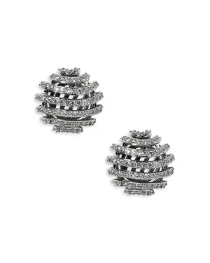 Nadri Pisa Pave Stud Earrings - Silver