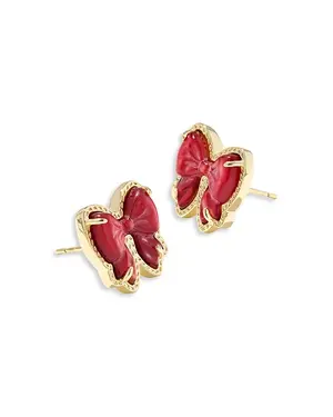 Kendra Scott Haley Bow Stud Earrings Red/gold