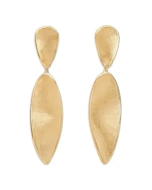 Marco Bicego 18k Yellow Lunaria Twist Double Drop Earrings - Gold