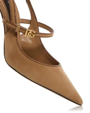 Dolce & Gabbana Suede And Leather Slingbacks - Beige/camel