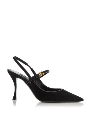Dolce & Gabbana Suede And Leather Slingbacks