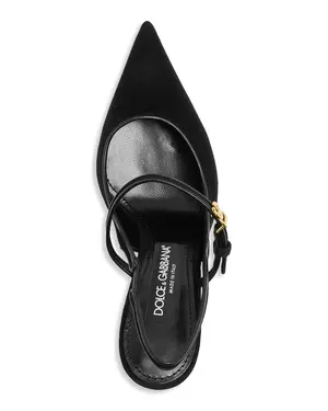 Dolce & Gabbana Suede And Leather Slingbacks