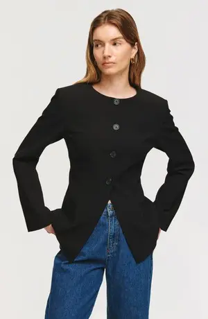 ALIGNE Daphne Collarless Jacket - Black