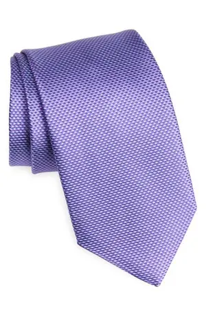 David Donahue Silk Jacquard Neck Tie - Purple