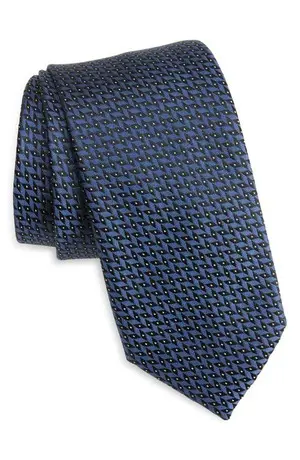 Nordstrom Walden Geo Jacquard Silk Neck Tie - Navy