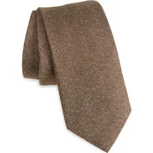 Nordstrom Prescott Solid Textured Silk Neck Tie - Taupe