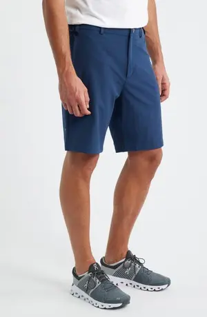 Mack Weldon Radius Flex Water-resistant Flat Front Shorts - True Navy