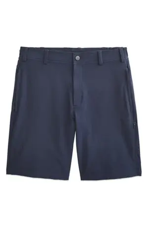 Mack Weldon Radius Flex Water-resistant Flat Front Shorts - True Navy
