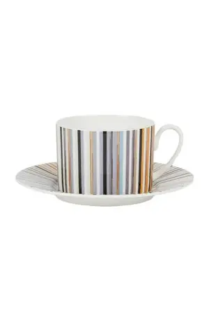 Missoni Stripes Jenkins Set Of 6 Tea Cups & Saucers - White
