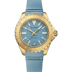 BALMAIN WATCHES Ophrys Rubber Strap Watch - Blue Rubber Yellow Gold Pvd