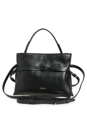 Sam Edelman Small Poppy Drawstring Leather Crossbody Bag - Black