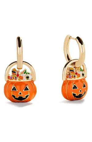 Baublebar Laughing Jack Drop Huggie Hoop Earrings - Orange