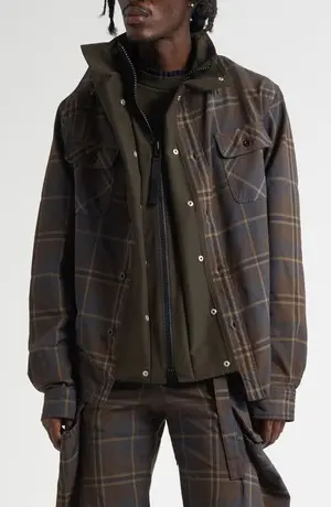 Sacai Plaid Shirt Jacket
