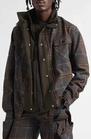 Sacai Plaid Shirt Jacket
