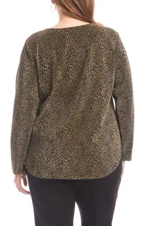 Karen Kane Metallic Print Knit Top