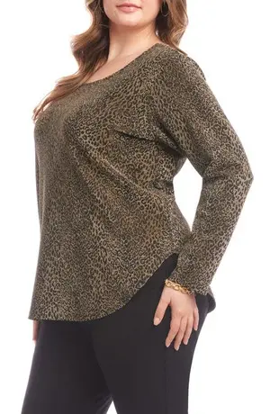 Karen Kane Metallic Print Knit Top