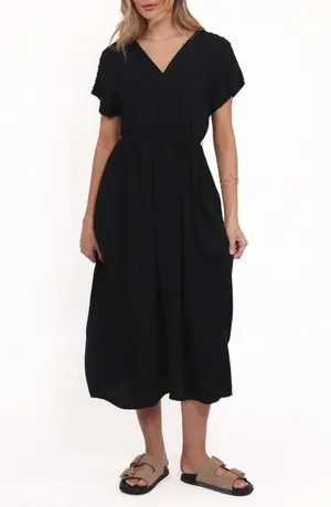 PETAL & PUP Orly Midi Dress - Black