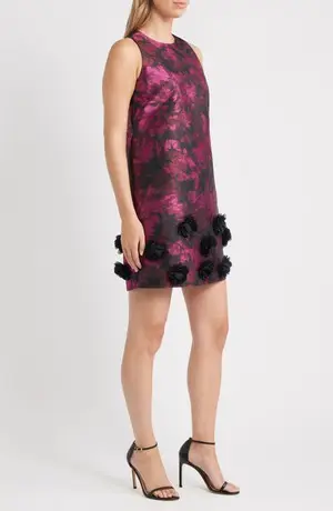 Anne Klein Rosette Jacquard Shift Dress