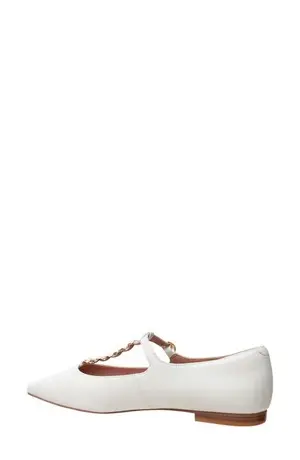 Linea Paolo Corinne Pointed-toe T-strap Flats - Ivory