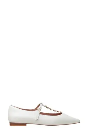Linea Paolo Corinne Pointed-toe T-strap Flats - Ivory