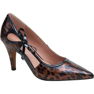 Linea Paolo Pointe Bow Pointed Toe Pump - Brown/black