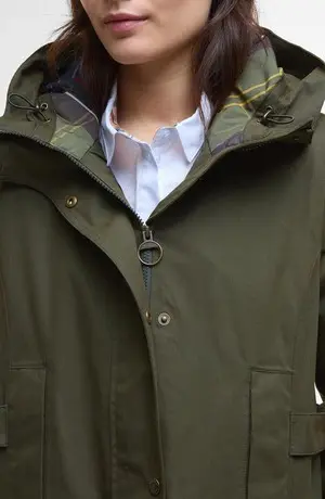 Barbour Bamburgh Hooded Waterproof Jacket - Olive/classic