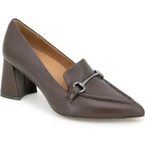 Gentle Souls Pointed Toe Bit Loafer Pumps - Chocolate Leather