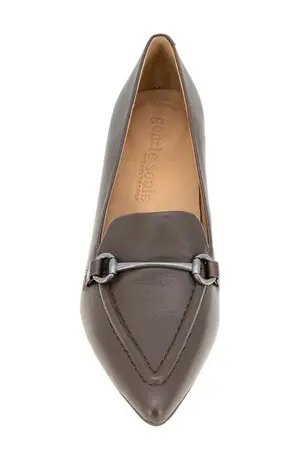 Gentle Souls Pointed Toe Bit Loafer Pumps - Chocolate Leather
