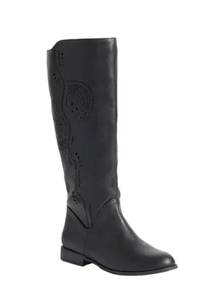 COMFORTVIEW Lili Tall Wide Calf Boots - Black