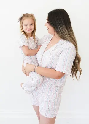 CHARLIE LOU BABY Notch Collar Pajama Set