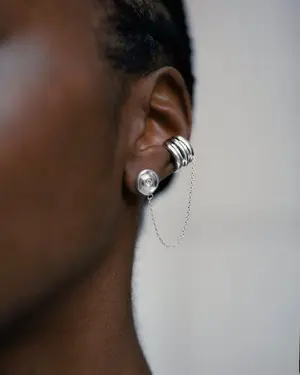 Fry Powers Ear Chain Stud Earrings