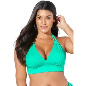 SWIMSUITS FOR ALL Loop Strap Halter Bikini Top - Bali