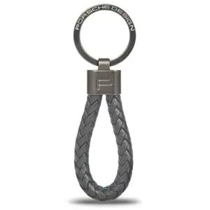 Porsche Design Key Ring With Braided Leather Strap - Anthracite