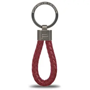 Porsche Design Key Ring With Braided Leather Strap - Carmine Red