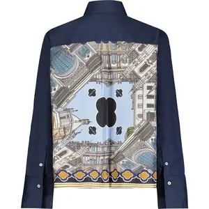 CALLAS MILANO Sirene Milano Print Scarf-back Shirt - Blue