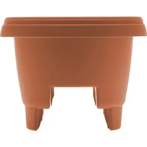 BLOEM 12" Modica Deck Rail Round Planter - Brown
