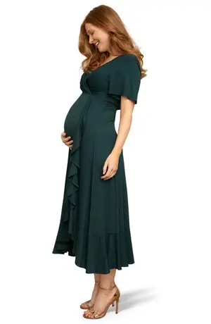 TIFFANY ROSE MATERNITY Waterfall Maternity Dress - Deep Green