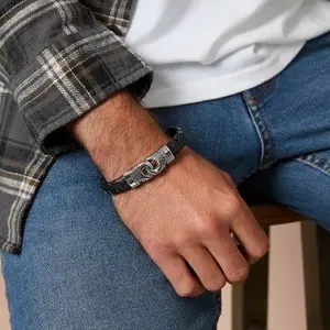 Lucky Brand Braided Leather Bracelet With -tone Clasp