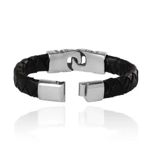 Lucky Brand Braided Leather Bracelet With -tone Clasp