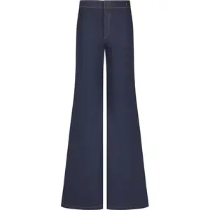 CALLAS MILANO Cotton Stretch Flare Trouser - Blue